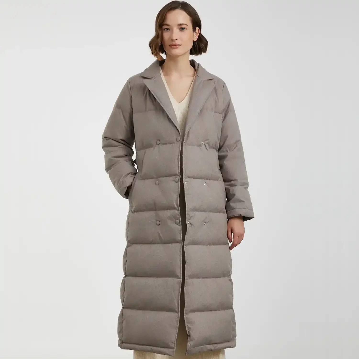 Buy Best Womens Beige Puffer Coat With Hood | Trendsfort