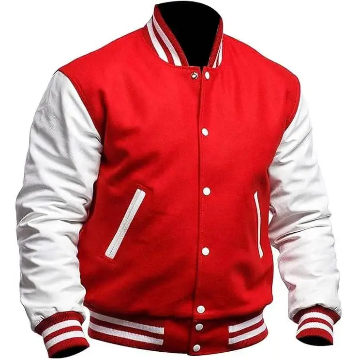 Red And White Varsity Letterman Jacket | High School Jacket